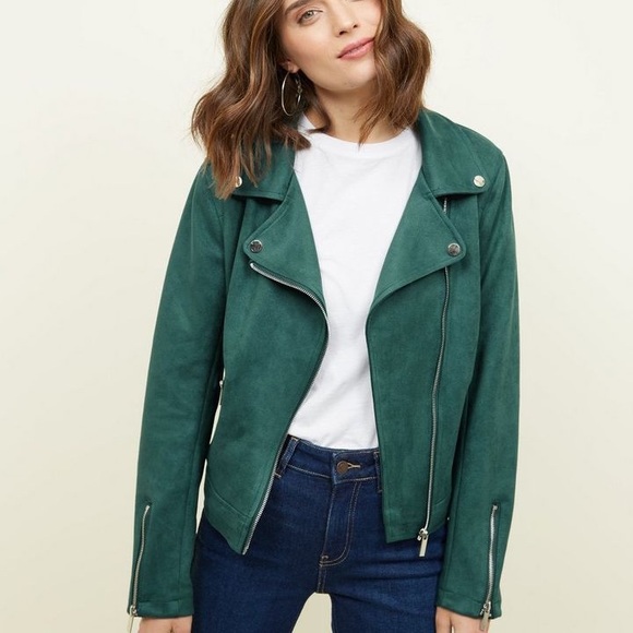 Jackets & Coats | Emerald Green Suedette Biker Jacket | Poshmark